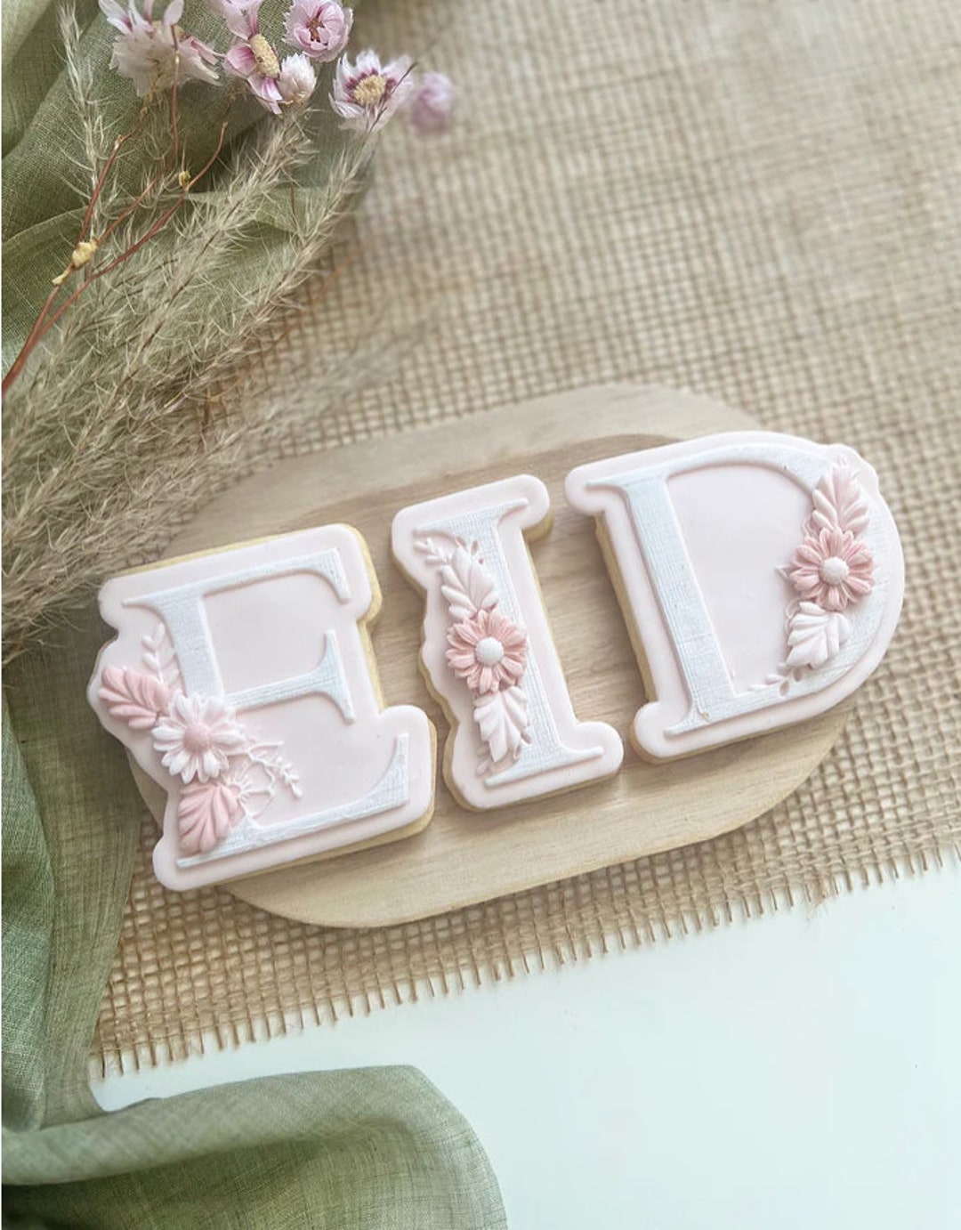 Cookie Stamp Trio Letters EID + Cookie Cutter - Etsy