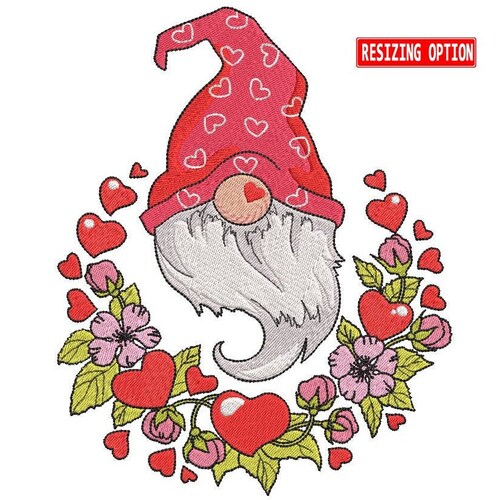 Valentine Gnome Embroidery Design Happy Valentine's Day - Etsy