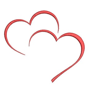 Double Heart Embroidery Design Two Hearts Machine Embroidery - Etsy