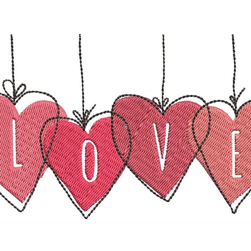 Amour Machine Embroidery Design Heart Embroidery Designs Love | Etsy