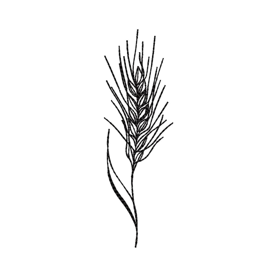 Wheat Stalk Machine Embroidery Design Grain Line Art Embroidery Pattern ...
