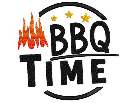 Barbecue Time Machine Embroidery Design BBQ Embroidery - Etsy
