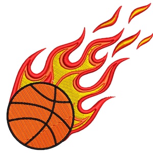 Basketball Machine Embroidery Design, FIREBALL Embroidery Pattern ...