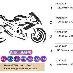 Sport Bike Machine Embroidery Design, Motorcycle Embroidery Pattern ...