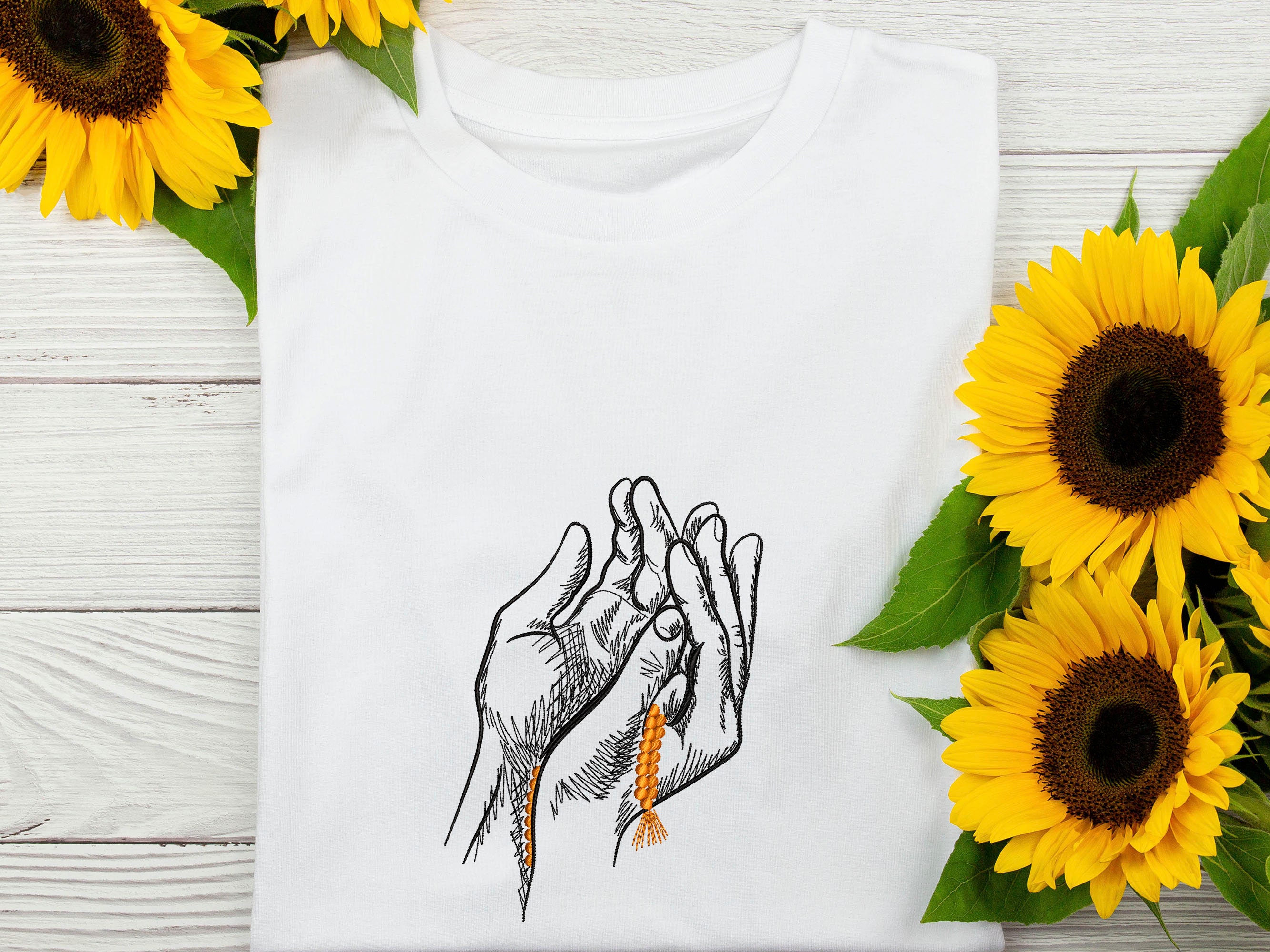 Praying Hands Embroidery Design, Religious Line Art Machine Embroidery ...
