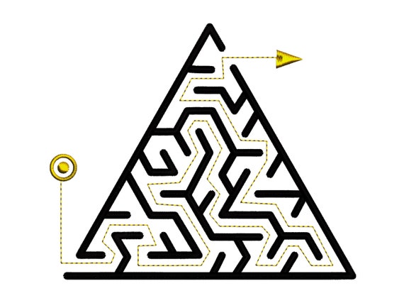 Maze Machine Embroidery Design Outline Embroidery File 5 Size | Etsy