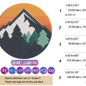 Mountain Machine Embroidery Design | Outdoor Adventure Patch Pattern ...