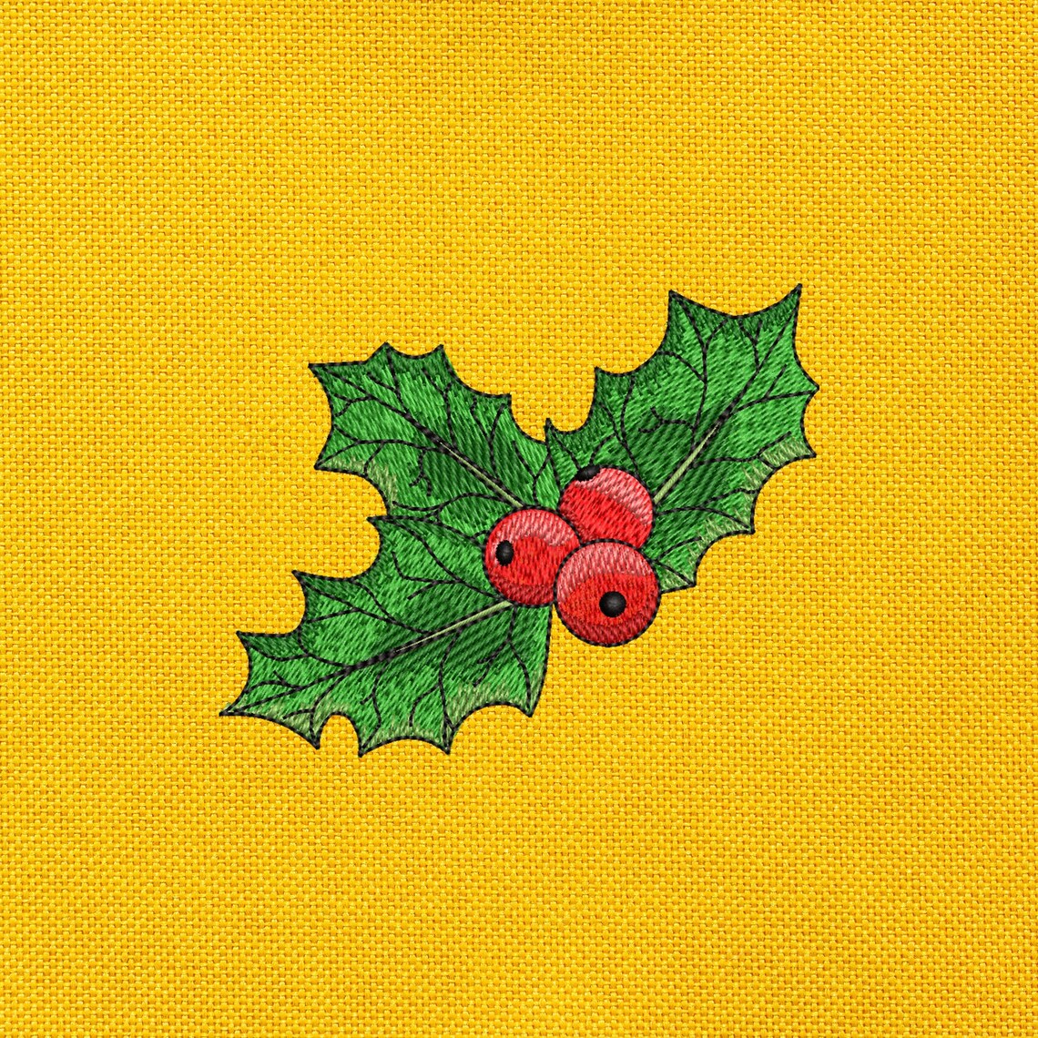 Holly Embroidery Design, Christmas Machine Embroidery File, Holiday ...