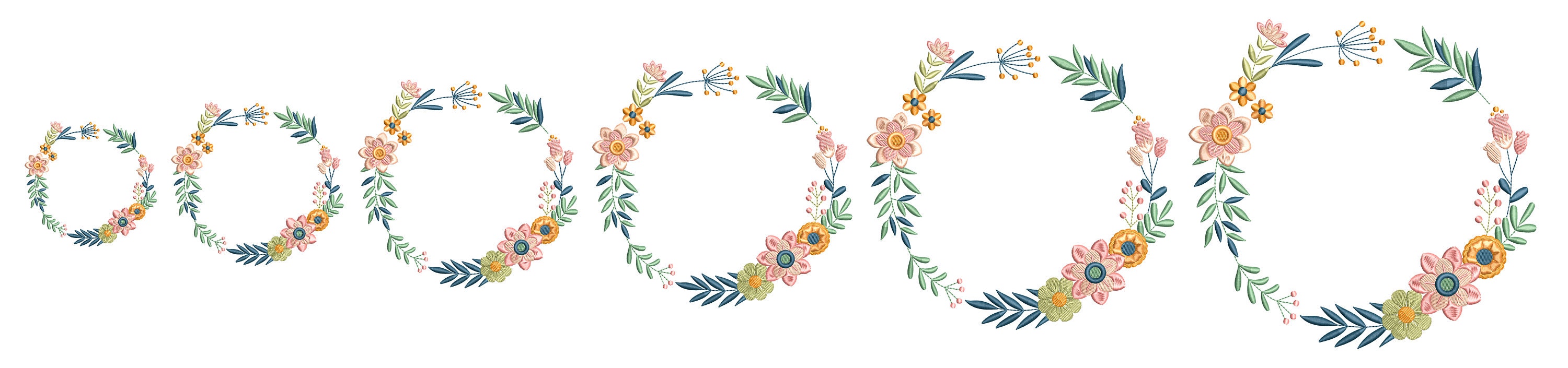 Frame Flowers Machine Embroidery Design Flower Wreath - Etsy