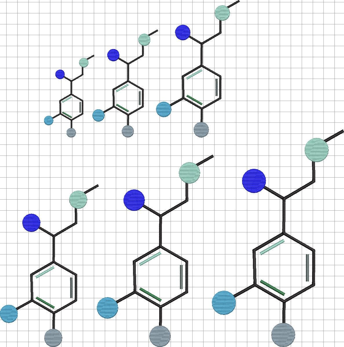 Adrenaline Hormone Embroidery Design: Chemical Formula (instant ...