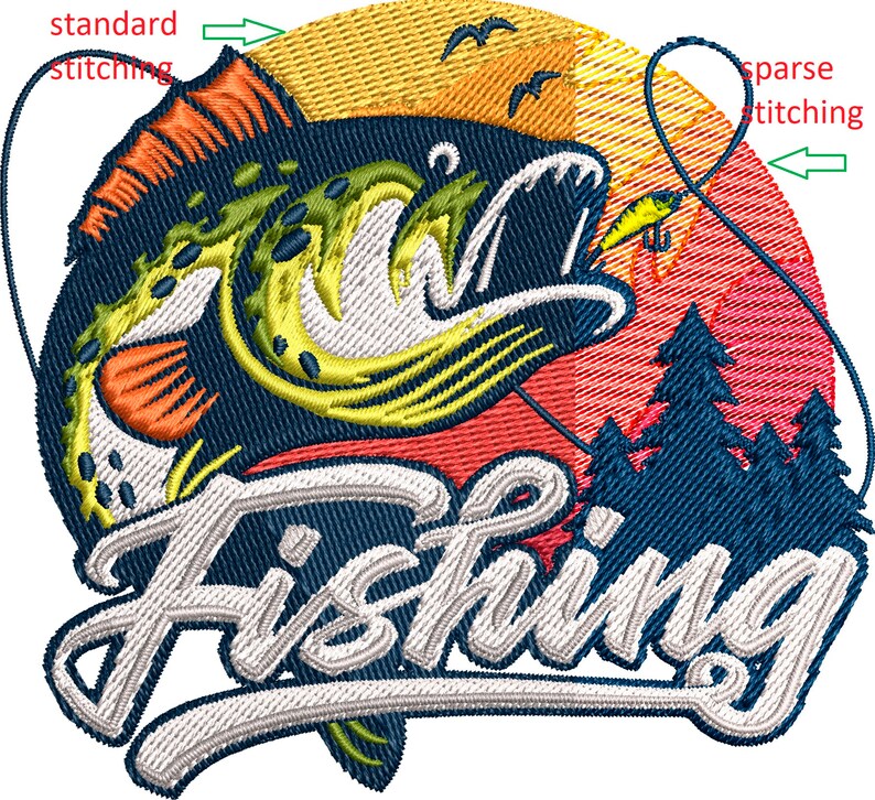 Fishing Machine Embroidery Design 5 Size INSTANT DOWNLOAD - Etsy
