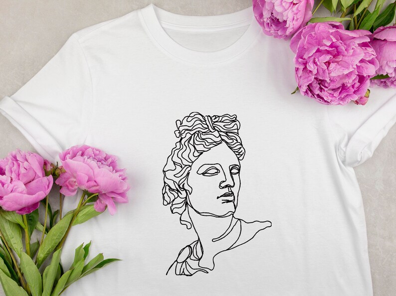 Apollo Silhouette Machine Embroidery Design Greek Statue | Etsy