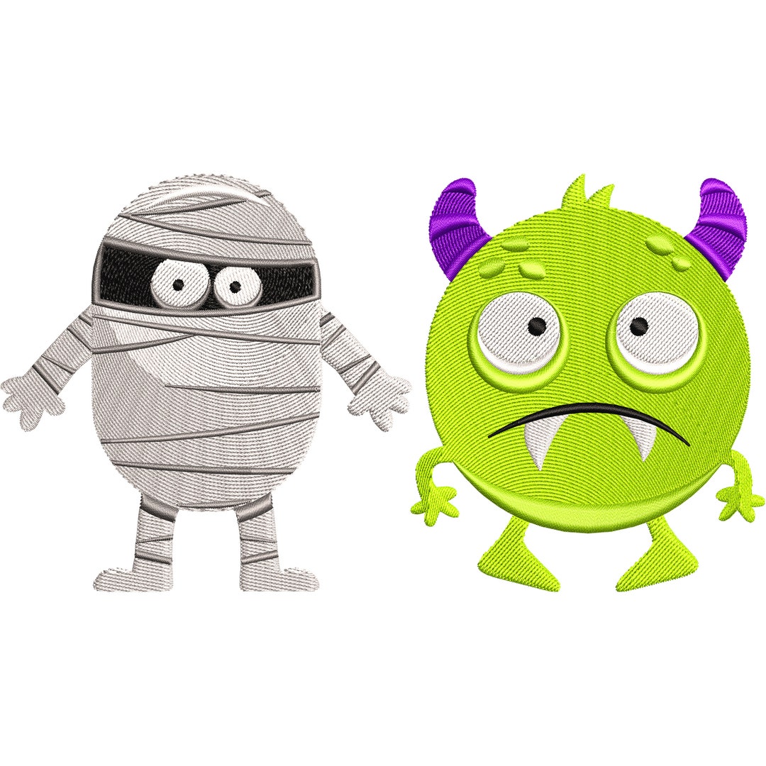 Monster Set Machine Embroidery Design Halloween Embroidery Pattern ...