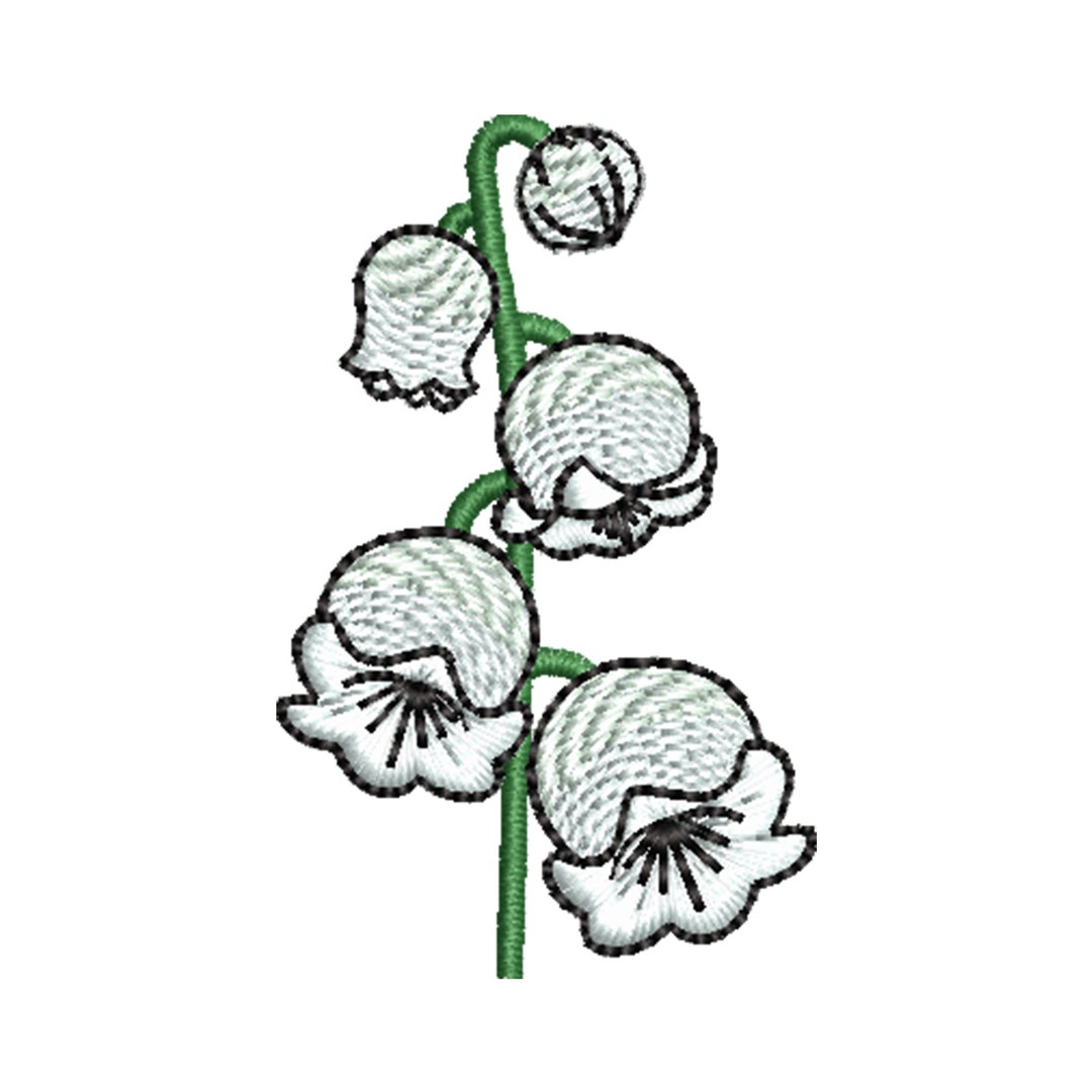 Mini Lily of the Valley Flower Machine Embroidery Design, Tiny Floral ...