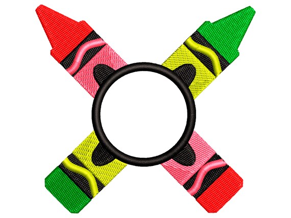 Crayon Split Monogram Embroidery Design Back to School | Etsy