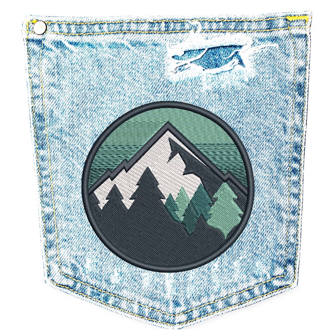 Mountain Machine Embroidery Design | Outdoor Adventure Patch Pattern ...