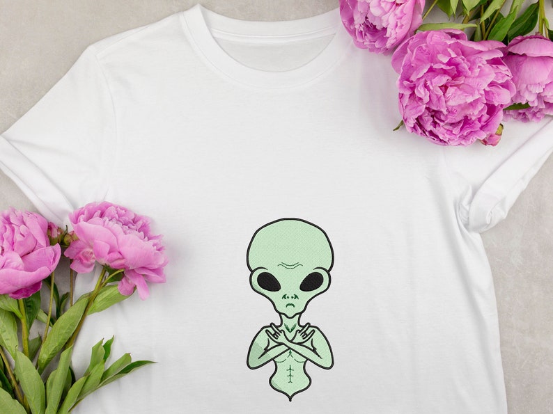 Alien Embroidery Design Martian Embroidery Pattern 4 Size | Etsy