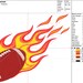 FIREBALL Embroidery Design, Football Fire Embroidery Pattern, Flaming ...