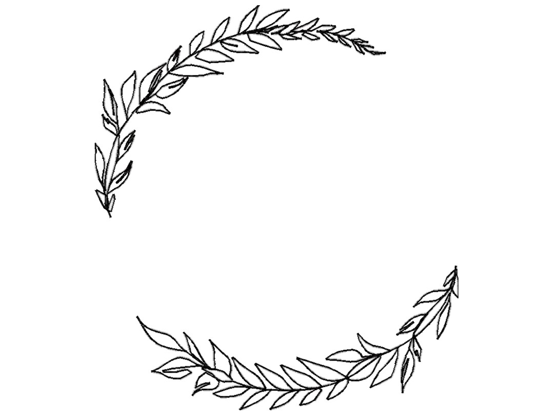 Leaf Wreath Machine Embroidery Design Floral Frame Embroidery - Etsy