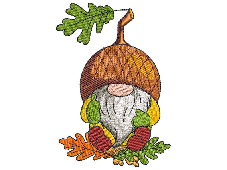 Acorn Gnome Embroidery Design Fall Gnome Embroidery Pattern - Etsy