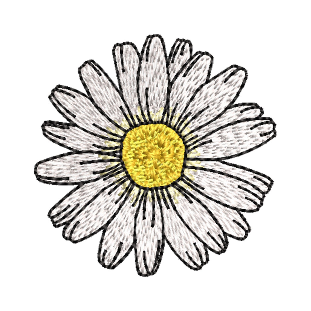 Mini Daisy Machine Embroidery Design, Tiny Chamomile Flower Embroidery ...