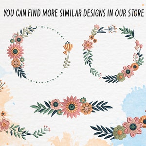 Frame Flowers Machine Embroidery Design Flower Wreath - Etsy