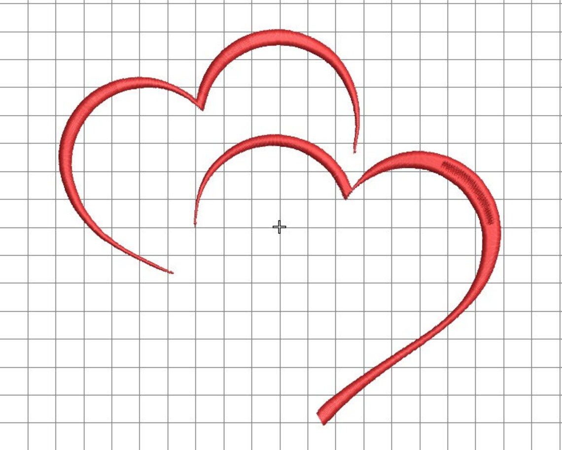 Double Heart Embroidery Design Two Hearts Machine Embroidery - Etsy
