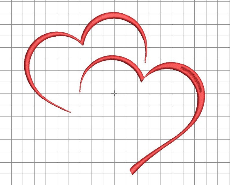 Double Heart Embroidery Design Two Hearts Machine Embroidery - Etsy