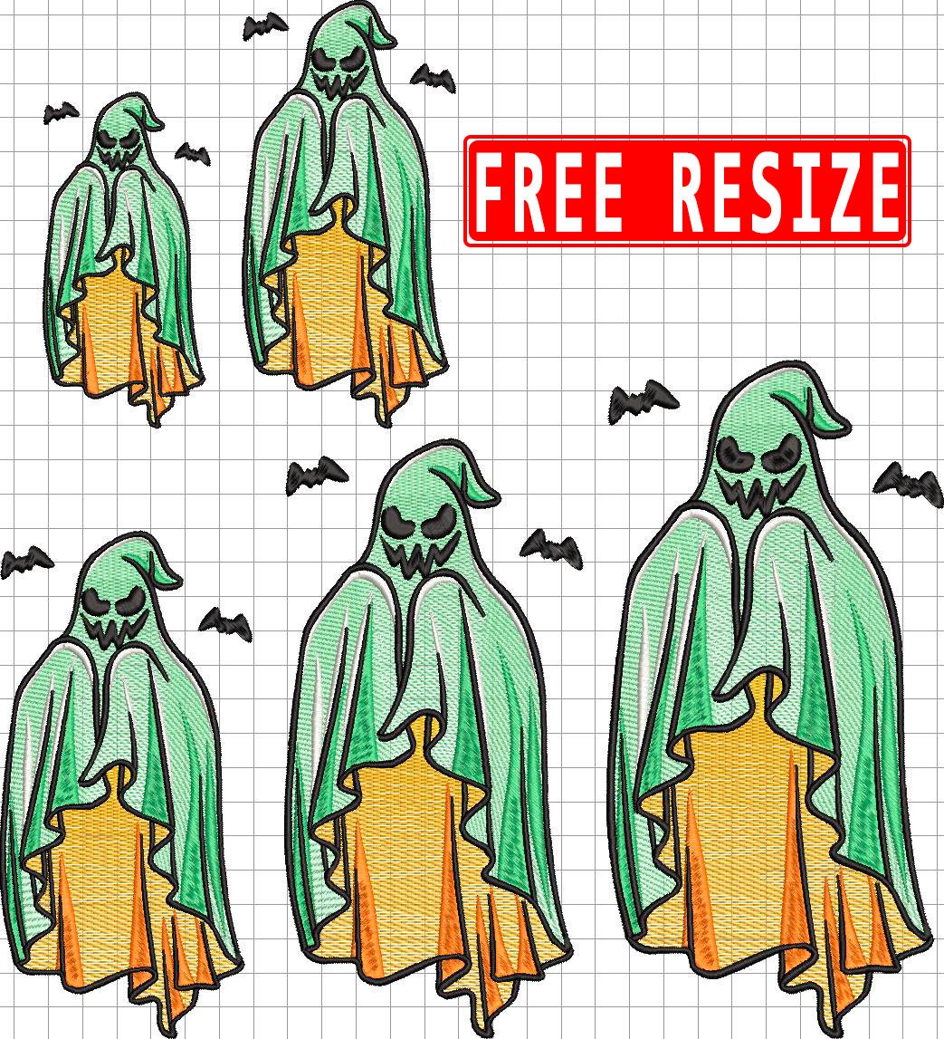 Ghost Machine Embroidery Design Halloween Fill Ligh - Etsy