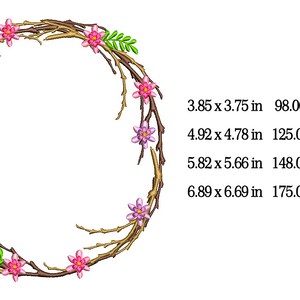 Spring Flower Wreath Machine Embroidery Design, Crocus Monogram Frame ...