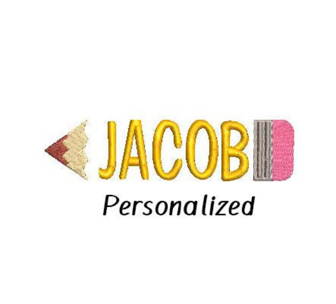 Pencil Personalized Name Sign Machine Embroidery Design, Custom Name ...