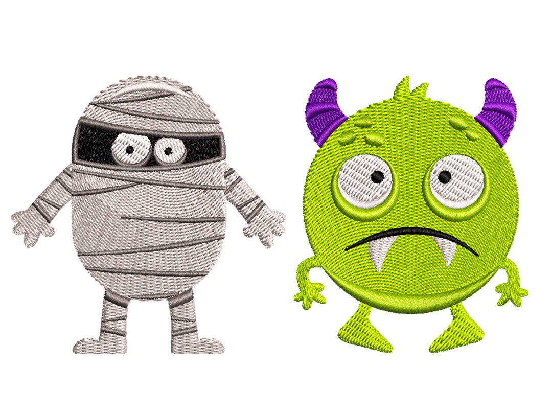 Monster Set Machine Embroidery Design Halloween Embroidery - Etsy