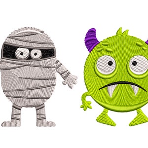 Monster Set Machine Embroidery Design Halloween Embroidery - Etsy