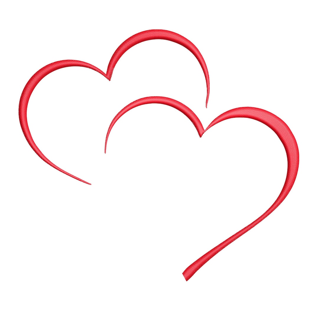 Double Heart Embroidery Design, Two Hearts Machine Embroidery Pattern 5 ...