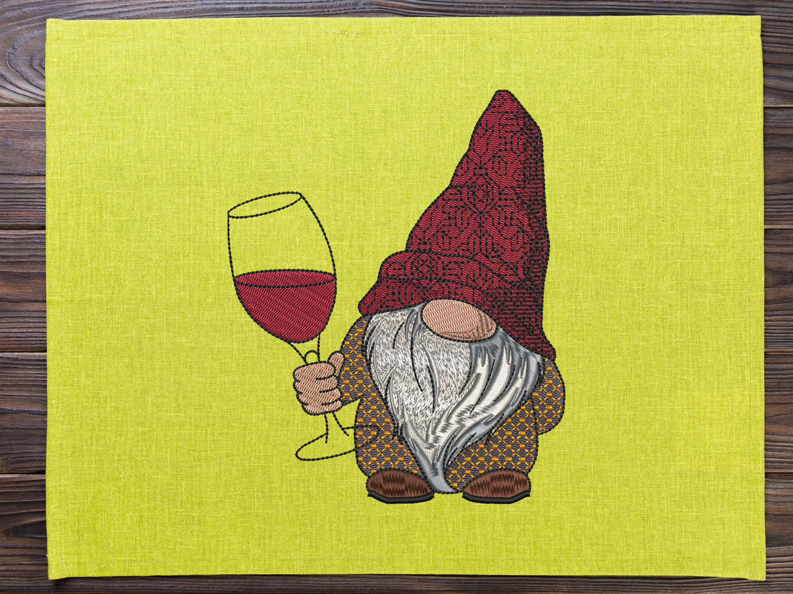 Wine Gnome Machine Embroidery Design 5 Size INSTANT DOWNLOAD - Etsy