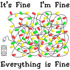 Christmas Lights Machine Embroidery Design It's Fine - Etsy