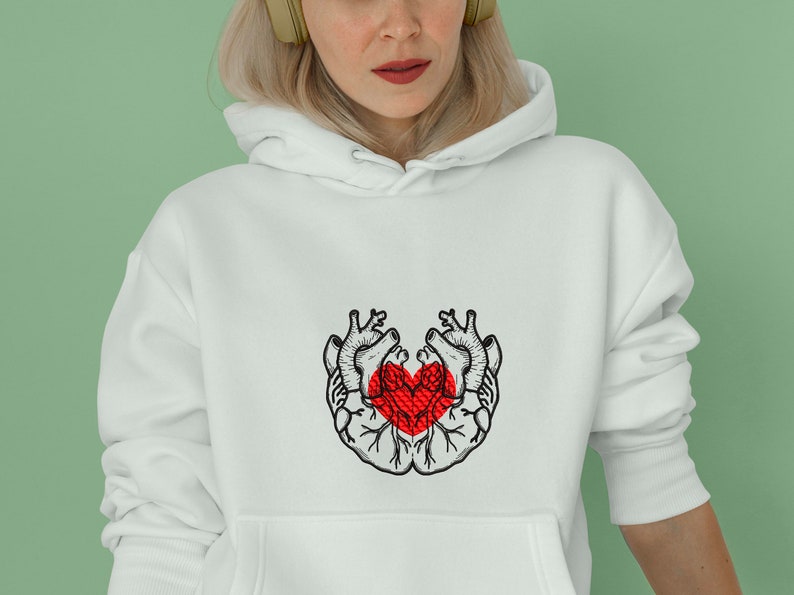 Anatomical Love Heart Machine Embroidery Design Together - Etsy
