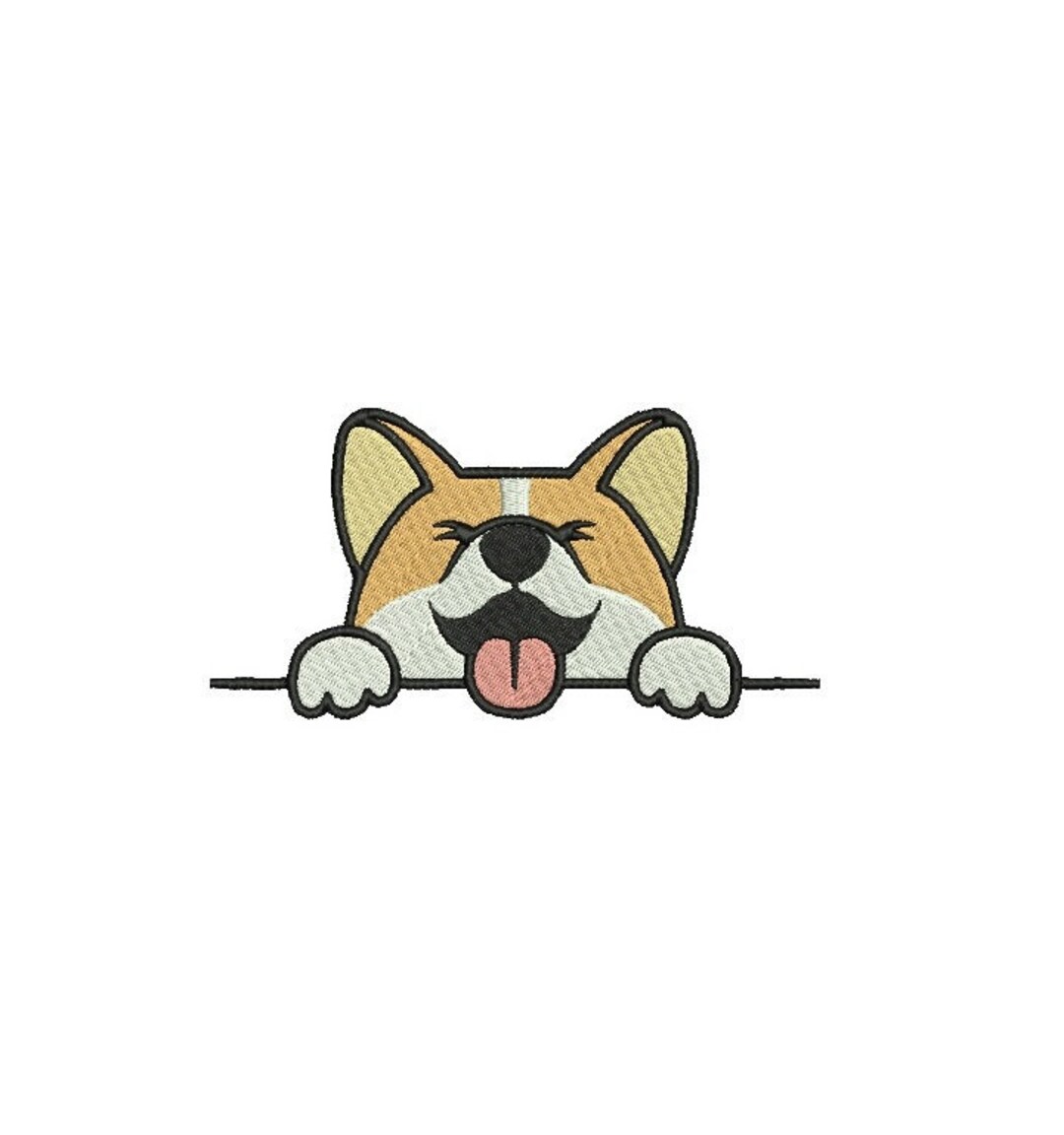 Corgi Machine Embroidery Design, Corgi Patch Embroidery Pattern 3 Size ...