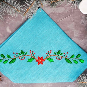 Christmas Border Machine Embroidery Design, Holly Frame Embroidery ...