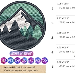 Mountain Machine Embroidery Design | Outdoor Adventure Patch Pattern ...
