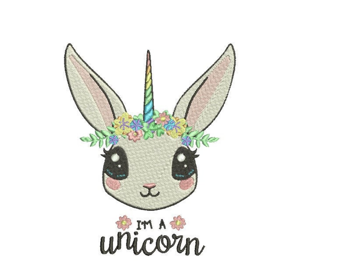 Unicorn Rebbit Machine Embroidery Design 3 Size INSTANT DOWNLOAD - Etsy