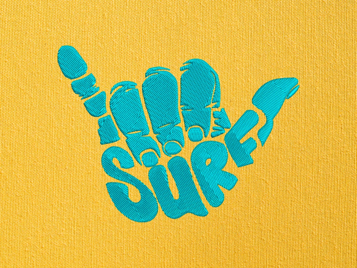 Surf Shaka Machine Embroidery Design 4 Size INSTANT DOWNLOAD - Etsy