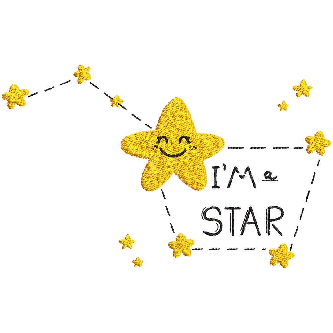 I'm a Star Machine Embroidery Design, the Big Dipper Pattern, Smiling ...