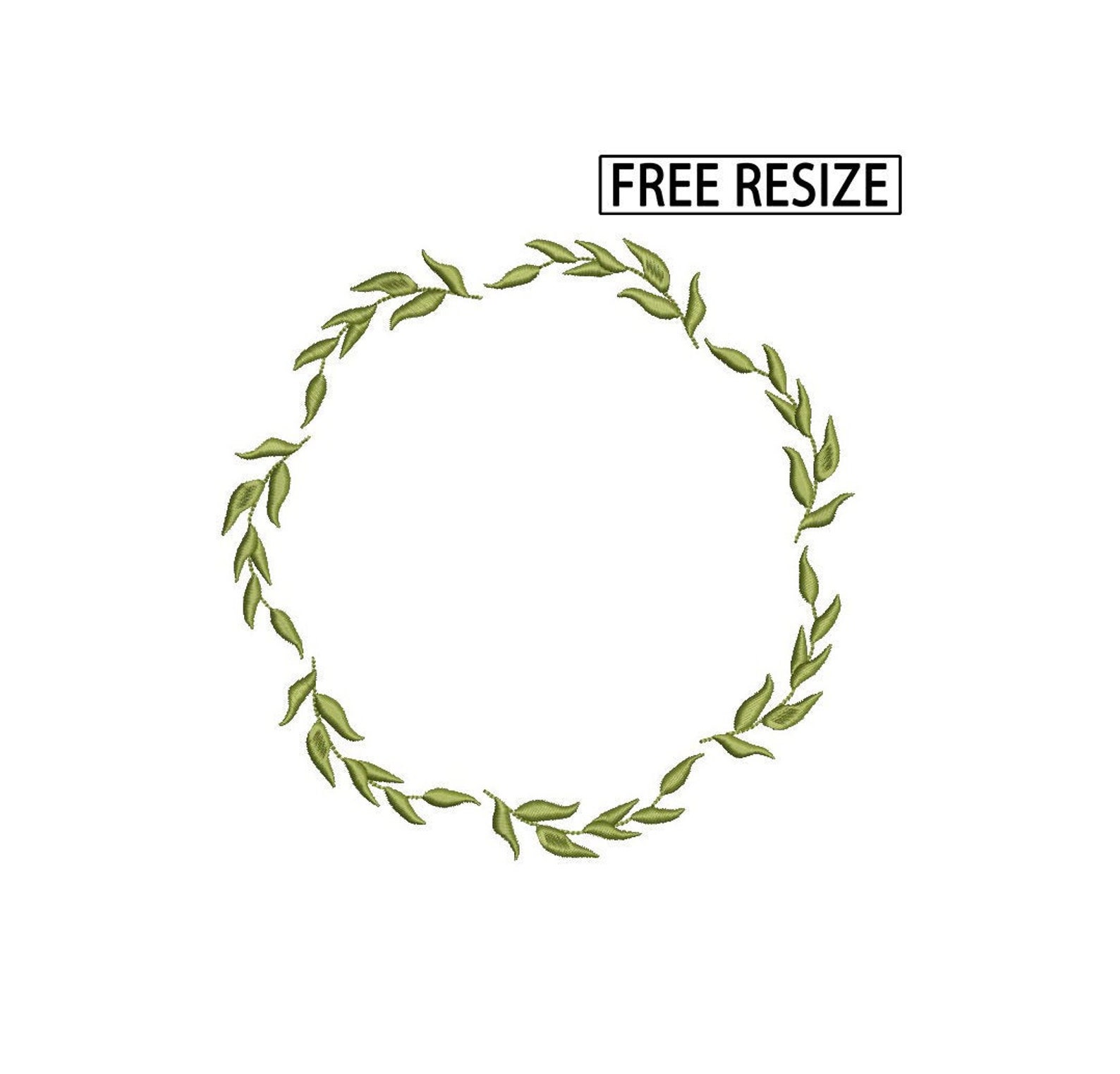 Leaf Wreath Machine Embroidery Design Monogram Frame | Etsy