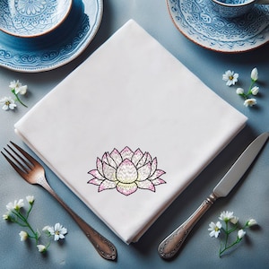 Mini Lotus Flower Machine Embroidery Design, Tiny Water Lily Embroidery ...