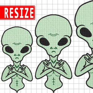 Alien Embroidery Design, Martian Embroidery Pattern 4 Size - INSTANT ...