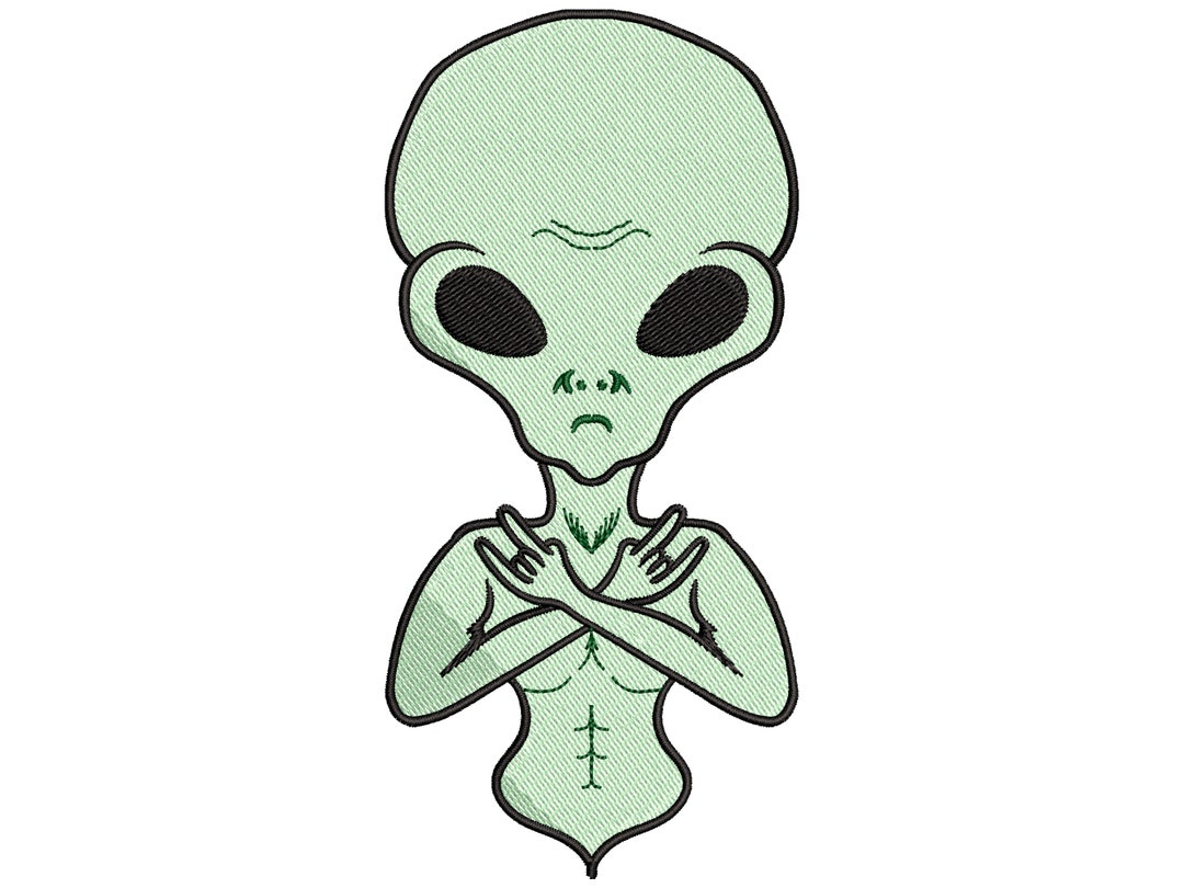 Alien Embroidery Design, Martian Embroidery Pattern 4 Size - INSTANT ...