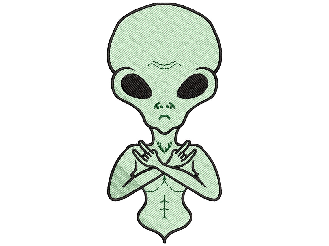 Alien Embroidery Design Martian Embroidery Pattern 4 Size | Etsy