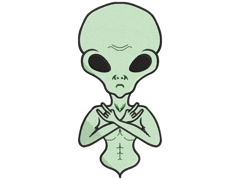 Alien Embroidery Design Martian Embroidery Pattern 4 Size | Etsy