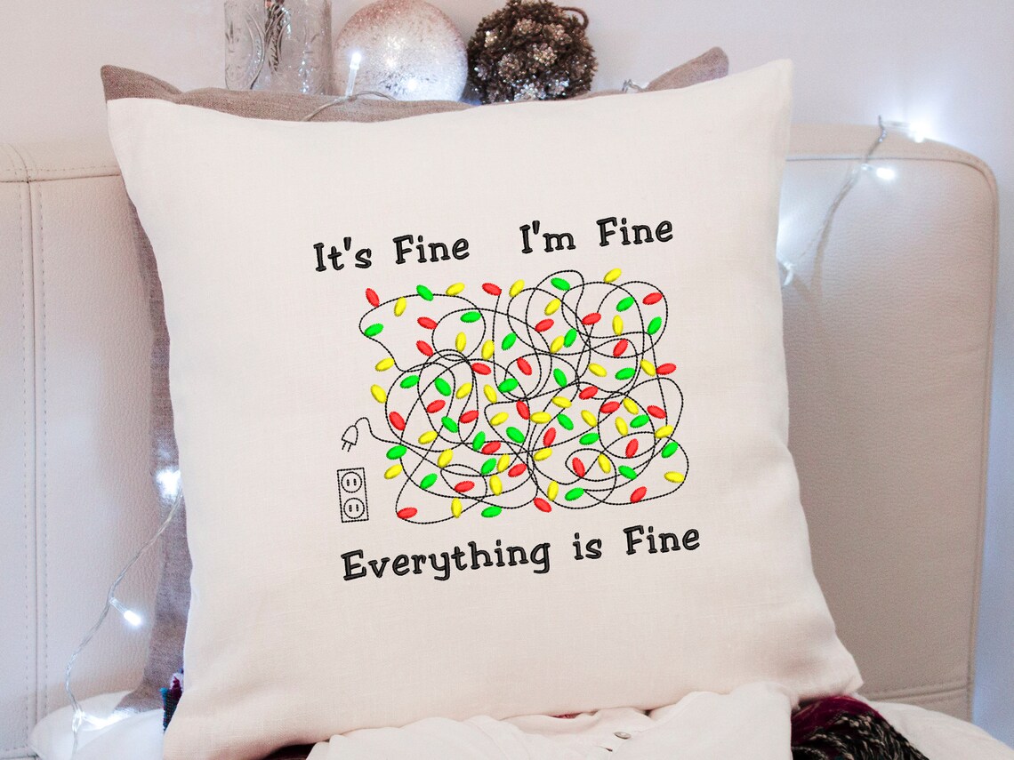 Christmas Lights Machine Embroidery Design It's Fine - Etsy